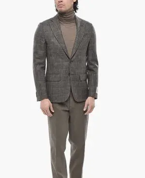 Corneliani Check-pattern Flap-pocket Blazer