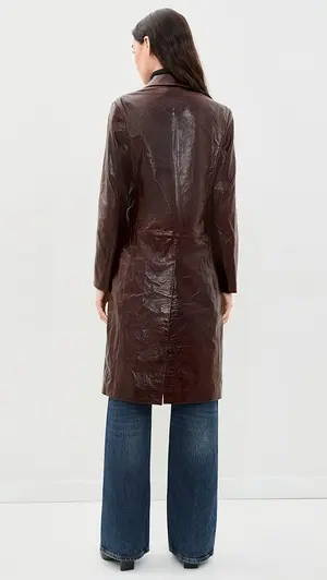FRAME The Veda Leather Trench Coat