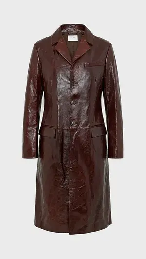 FRAME The Veda Leather Trench Coat