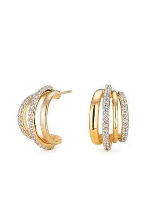 AARIA LONDON Mallorca Triple Hoop Earrings - Silver