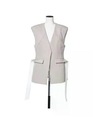 MULLER OF YOSHIOKUBO Mélange-effect Single-breasted Waistcoat - Grey