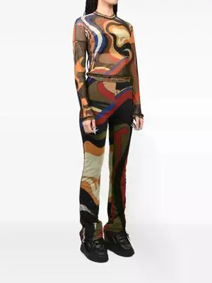 Ottolinger Abstract-print Mesh T-shirt