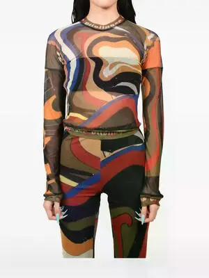 Ottolinger Abstract-print Mesh T-shirt