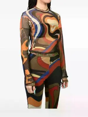 Ottolinger Abstract-print Mesh T-shirt