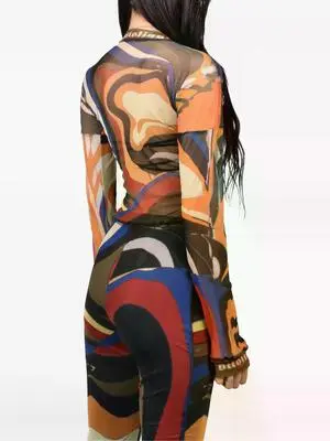 Ottolinger Abstract-print Mesh T-shirt