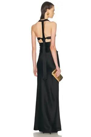 Christopher Esber Reyer Satin Tie Gown - Black