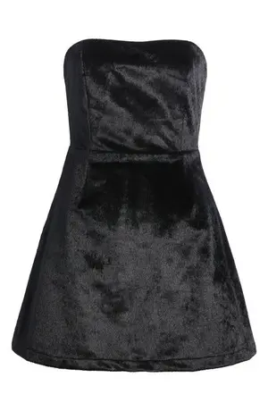 Line & Dot Casmi Faux Fur Strapless Minidress