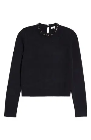Vince Gem Embellished Crewneck Sweater - Midnight
