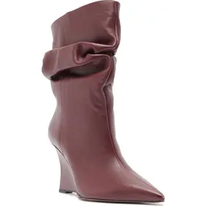 AREZZO Cara Slouch Wedge Bootie - Fresh Ruby