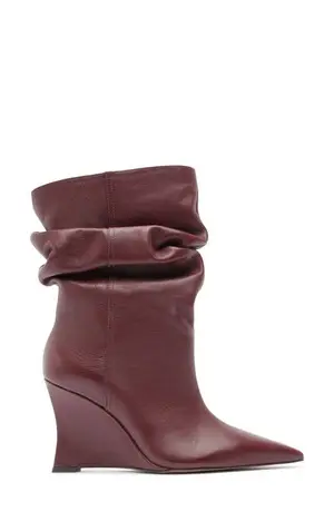 AREZZO Cara Slouch Wedge Bootie - Fresh Ruby