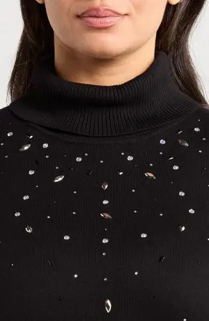 Jones New York Embellished Turtleneck Sweater