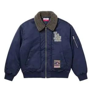 Mitchell & Ness Mlb Los Angeles Dodgers Puffer Jacket Asia Sizing - Navy