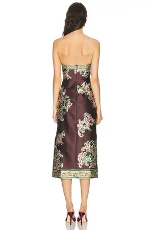 ALEMAIS Josie Bodice Midi Dress - Plum