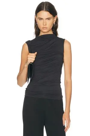 Enza Costa Fluid Viscose Jersey Sleeveless Twist Top