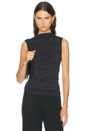 Enza Costa Fluid Viscose Jersey Sleeveless Twist Top - Phantom