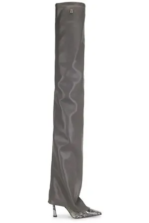 Attico Robin Thigh High Boots - Grey