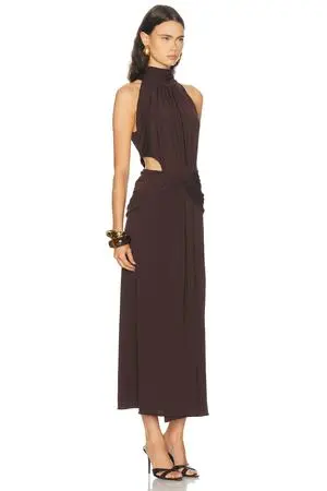 Johanna Ortiz Jersey Retro Drape Maxi Dress