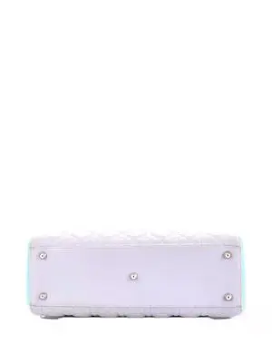 Dior Bicolor Lady Bag Cannage Quilt Lambskin Large Satchel