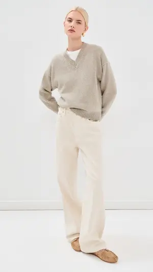 Daughter Sora Slouch V Neck Wool Sweater