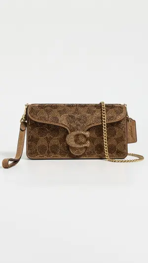 COACH Crystal Signature Suede Tabby Chain Crossbody 19