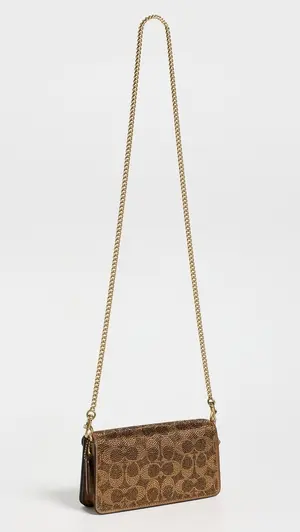 COACH Crystal Signature Suede Tabby Chain Crossbody 19