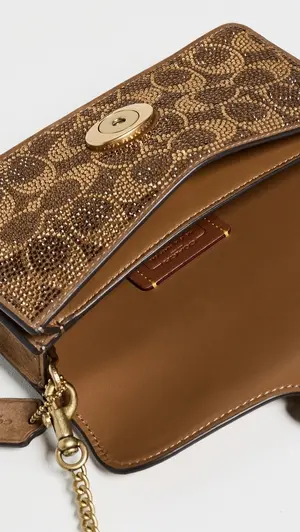 COACH Crystal Signature Suede Tabby Chain Crossbody 19