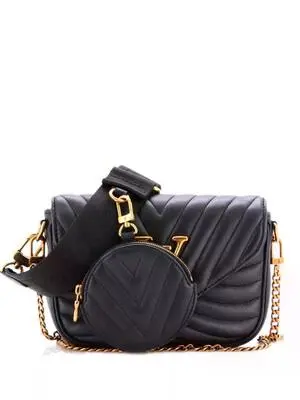 LOUIS VUITTON New Wave Multi Pochette Quilted Leather Crossbody Bag - Black