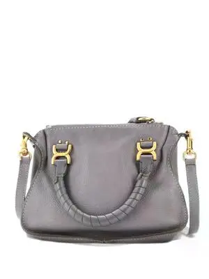 Chloé Marcie Satchel Leather Baby Crossbody Bag - Grey