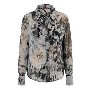 LALIPOP DESIGN Abstract Print Tie-neck Shirt