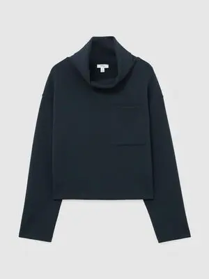 REISS Irene Premium Interlock Roll-neck Sweatshirt
