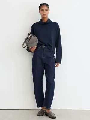 REISS Irene Premium Interlock Roll-neck Sweatshirt
