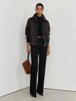 REISS Andi Petite High-rise Bootcut Jeans - Black