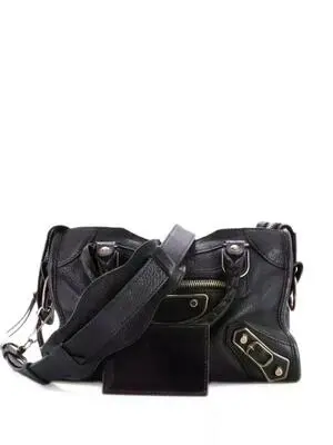Balenciaga City Classic Metallic Edge Bag Leather Mini Satchel - Black