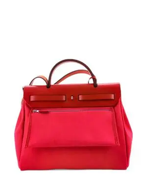 Hermès Herbag Zip Leather And Toile 31 Shoulder Bag