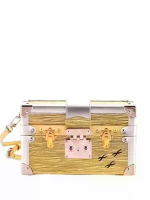 LOUIS VUITTON Petite Malle Handbag Epi Leather Clutch Bag - Gold