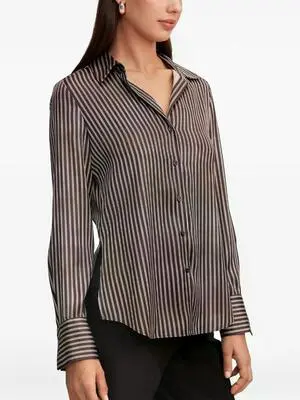 EVER NEW Harvey Stripe-print Notched-collar Shirt