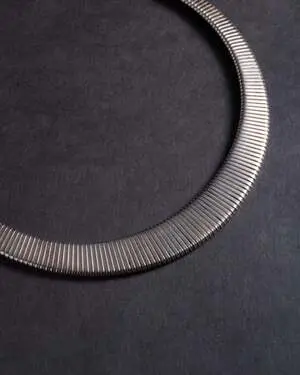 Alexis Bittar Vintage 1980s Sterling Graduated Tubogas Necklace - Silver