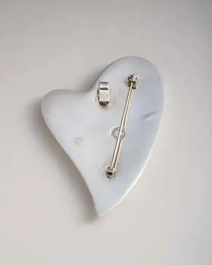 Alexis Bittar Vintage 1980s Sterling Mexican Heart Pendant - Silver
