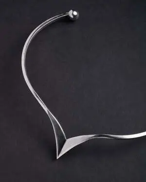 Alexis Bittar Vintage 1980s Sterling Handmade Collar Necklace - Silver