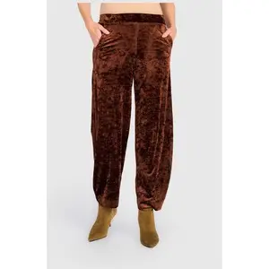Alembika Crushed Velvet Flow Pants - Maple