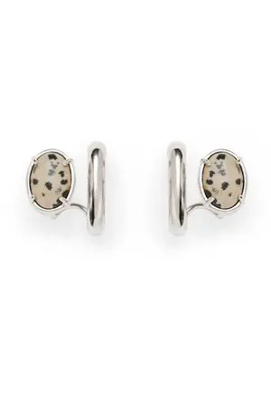 Lady Grey Jasper Earrings - Silver