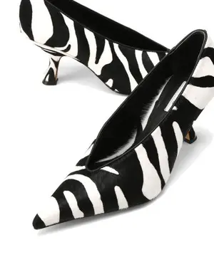 NAKED WOLFE Hero Pony Heels - Zebra