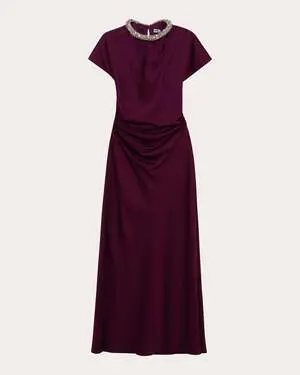Simkhai Eliza Crystal Satin Drape Gown