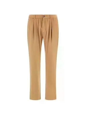 Herno Pleated Flannel Trousers - Neutrals
