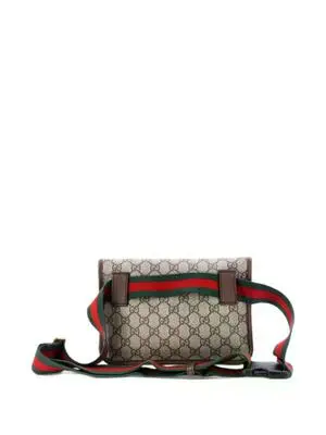 Gucci Neo Vintage Flap Gg Coated Canvas Belt Bag - Brown