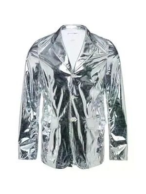 Comme Des Garçons Metallic-effect Single-breasted Blazer - Silver