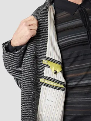 Paul Smith Diagonal Striped Wool Tweed Coat