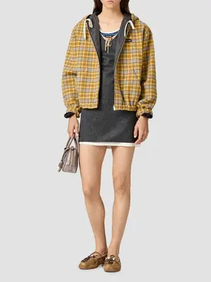Miu Miu Plaid Blouson Jacket
