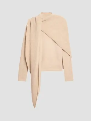 Theory Astor Wool Blend Scarf Top - Ivory