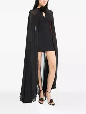 ROTATE BY BIRGER CHRISTENSEN Mini Cape Dress - Black